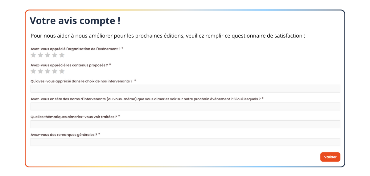 Événement : créer un questionnaire de satisfaction efficace - inwink